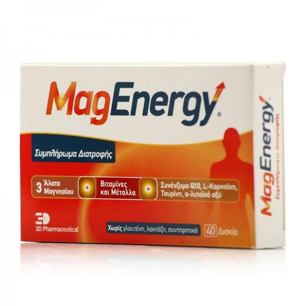 3D Pharmaceutical Mag Energy Συμπλήρωμα Πολυβιταμίνης με Μαγνήσιο 40 Δισκία