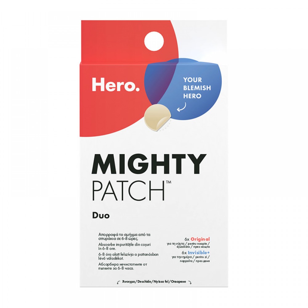 Hero Mighty Patch Duo Επιθέματα για Σπυράκια για Μέρα & Νύχτα 12τμχ