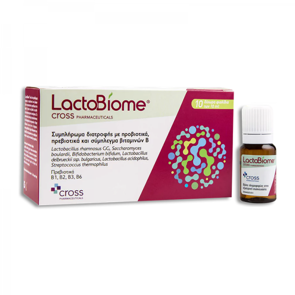 Cross Pharma LactoBiome 10ml x 10 Πόσιμα Φιαλίδια με Γεύση Φρούτων ...